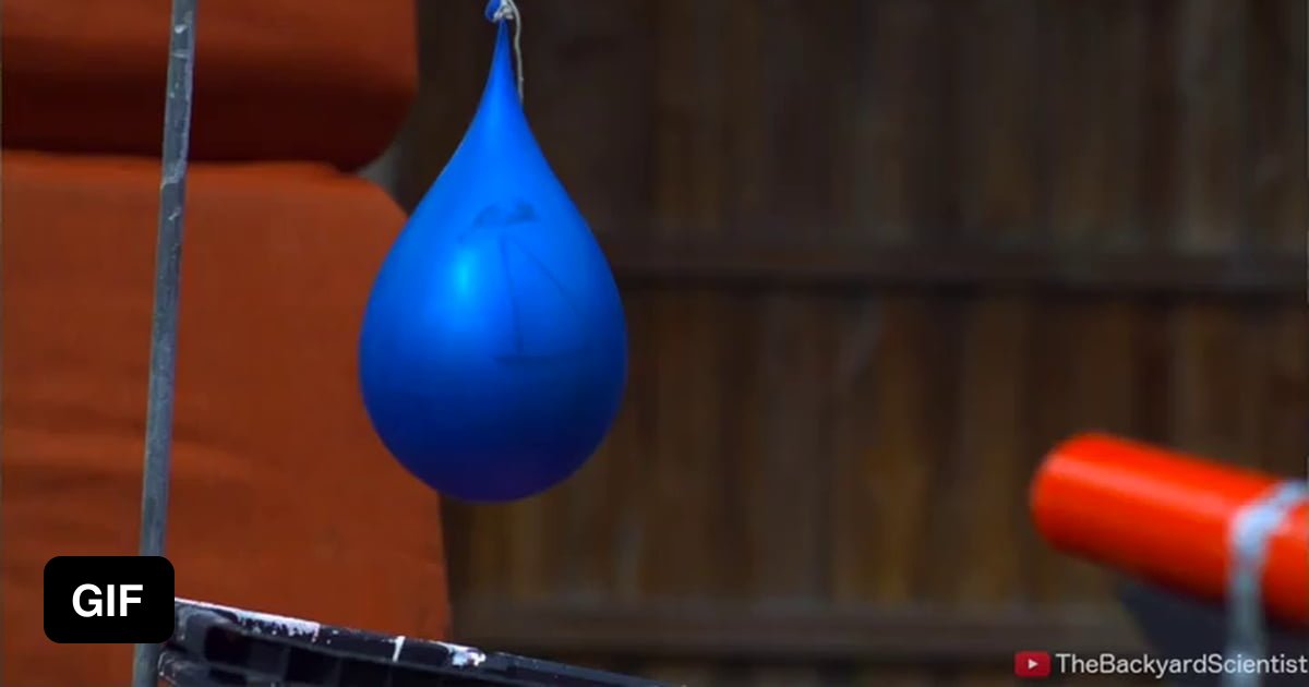Golf ball hitting a balloon filled with Oobleck - 9GAG