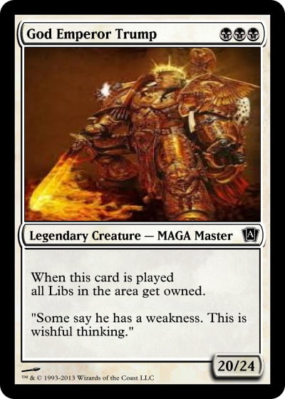 Got one of the rarer cards from the Trump set - 9GAG