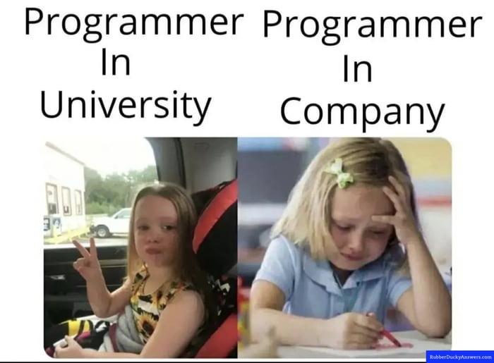 Programmer in University vs Programmer in Company - 9GAG