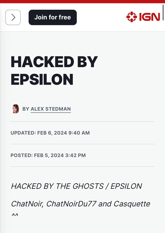 IGN Website has been hacked by Epsilon Group - 9GAG