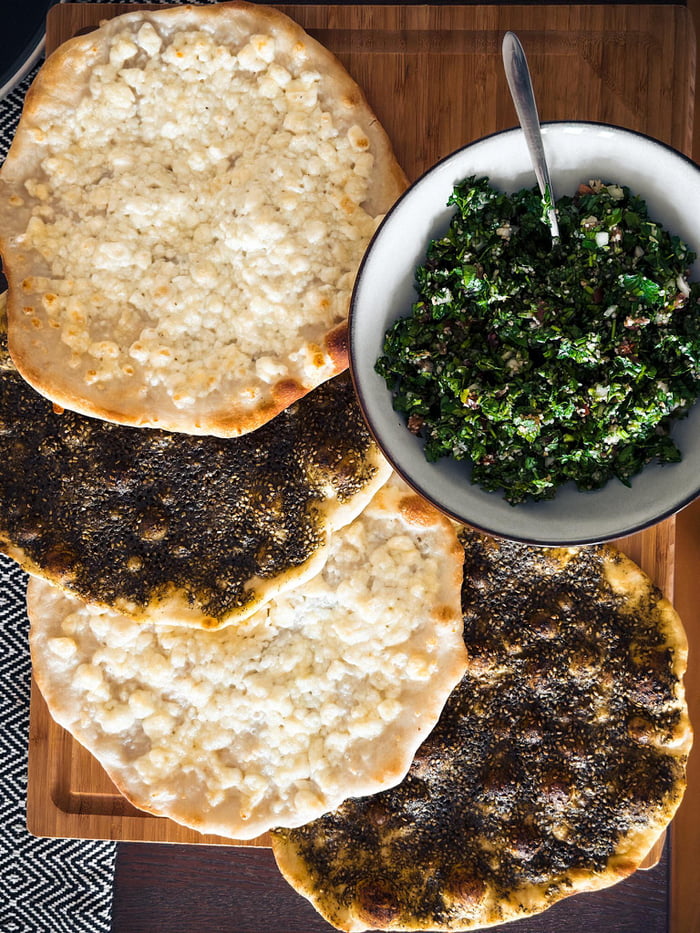 Homemade Lebanese Manakeesh w/ Tabouleh - 9GAG