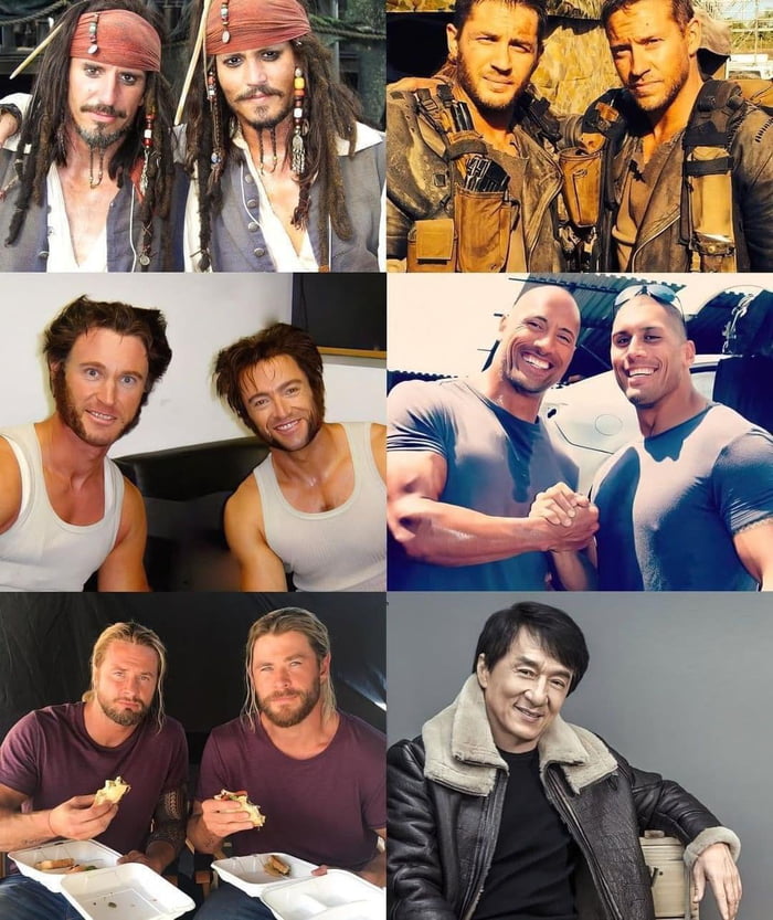 Actors and their stuntman. - 9GAG