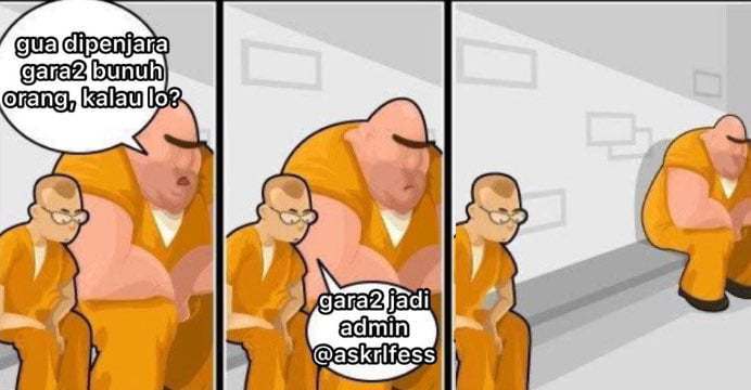 Posting tweet baju orange, captionnya : hari pertama dipenjara nih fess ...