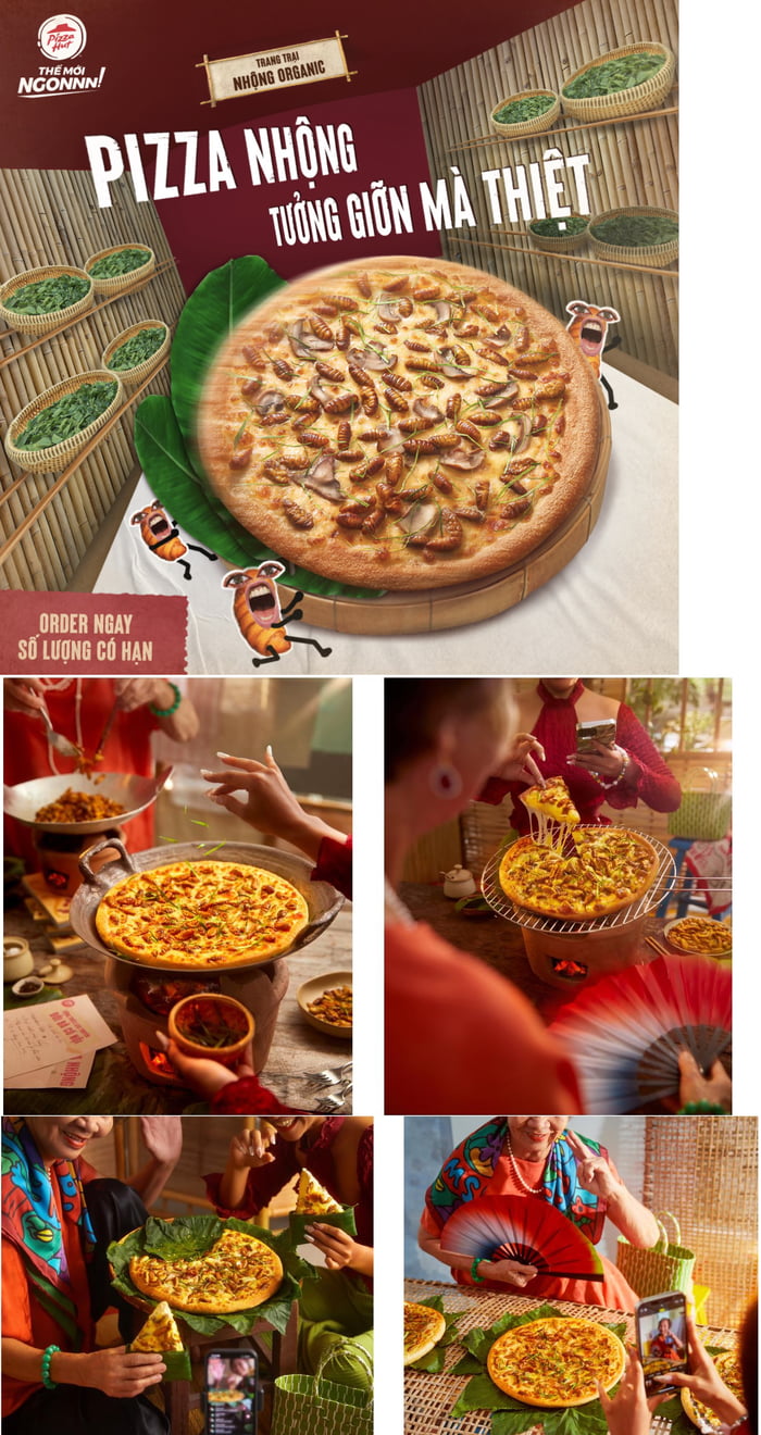 I introduce you the Vietnamese organic pupa pizza - 9GAG