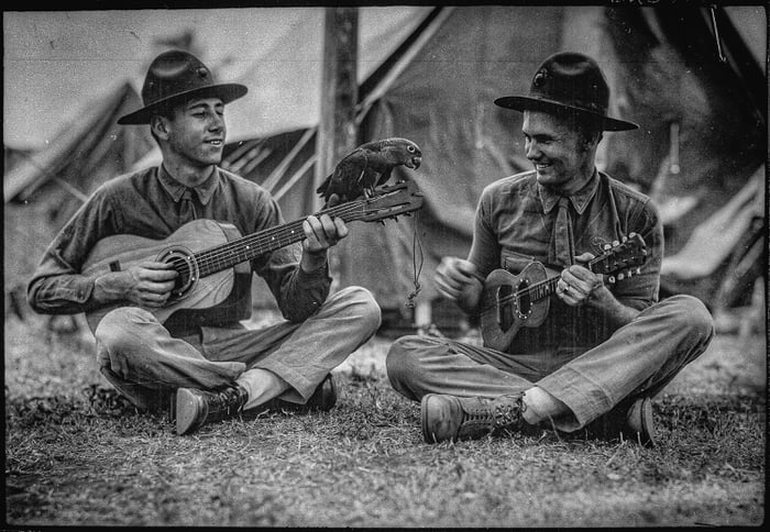 US Marines and a Parrot in Nicaragua, 1927 - 9GAG