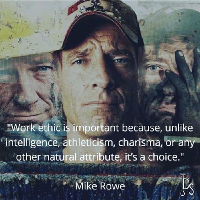 A strong work ethic is the 2nd best characteristic, after intelligence ...