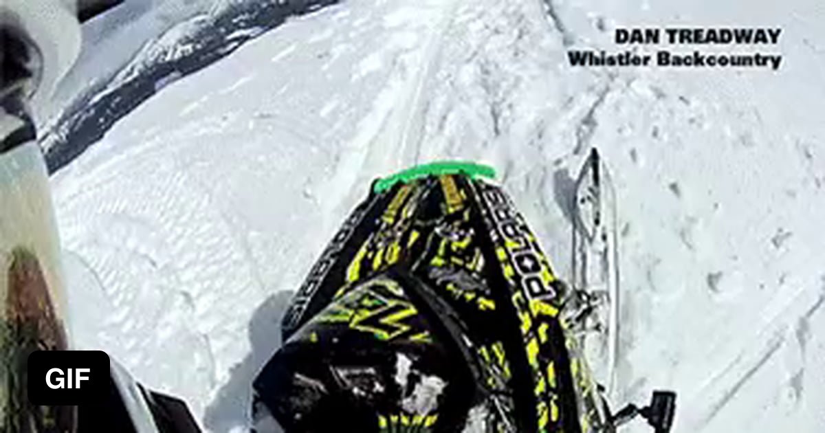 Snowmobiling POV: 100-foot drop - 9GAG