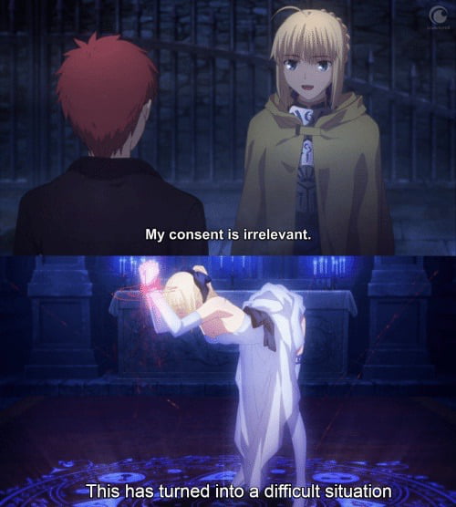 How a saber becomes the sheath! (sauce: fate stay night) - 9GAG
