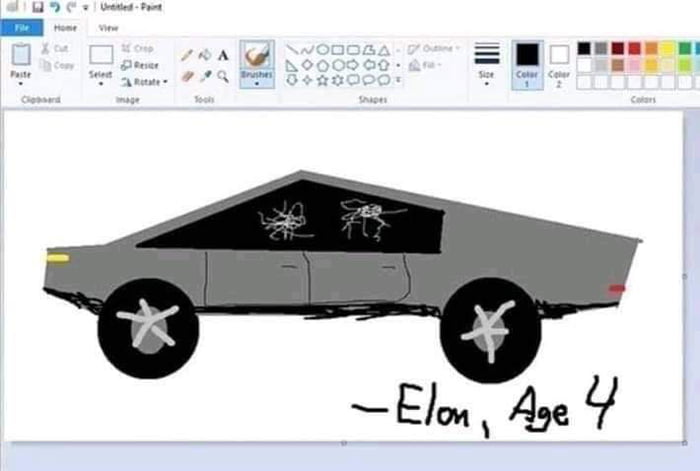 The design of the cybertruck is something straight of a childs drawing ...