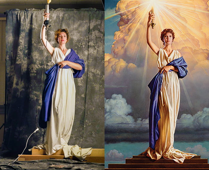 Jenny Joseph (28) modeling for the Columbia Pictures logo (1992) - 9GAG