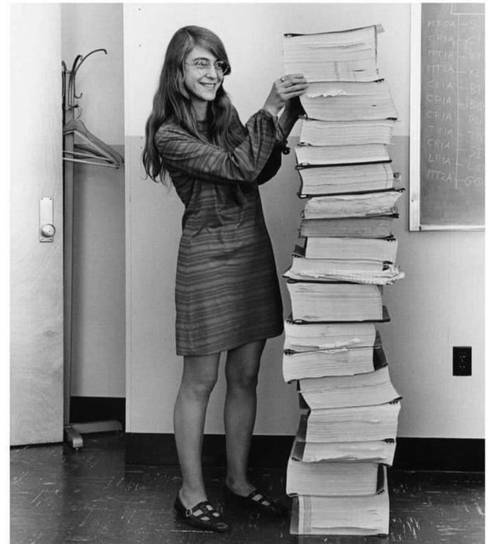 Margaret Hamilton; lead software engineer of the Apollo Project stands ...