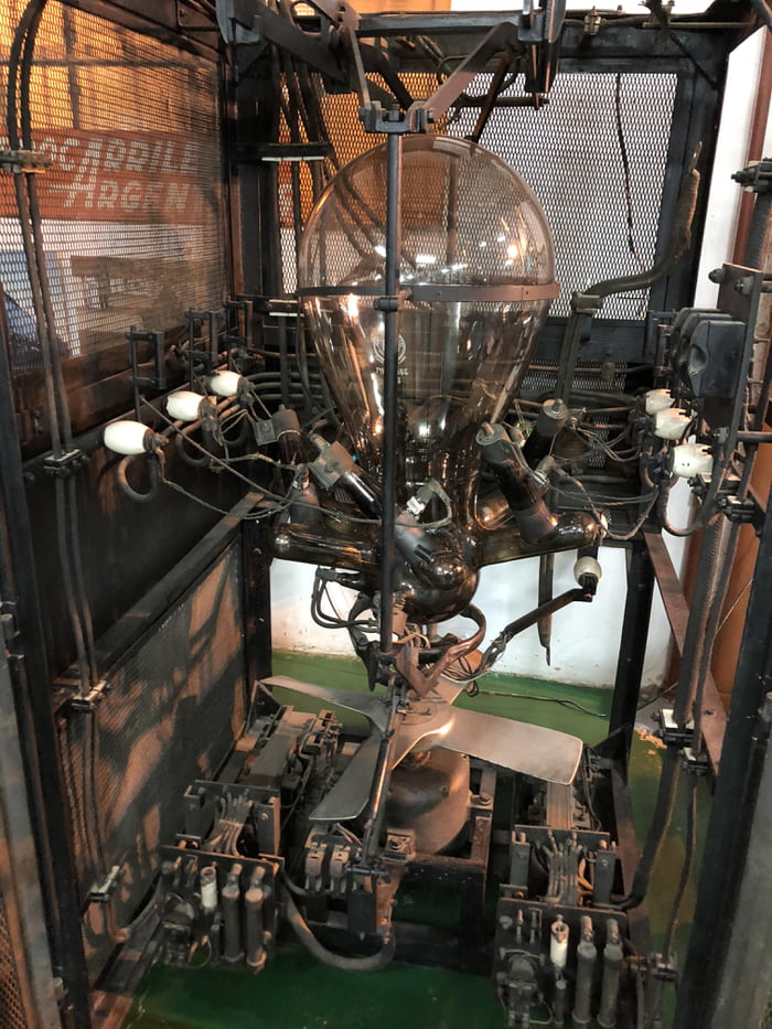This is a mercury arc rectifier, it is used in the railways to convert ...