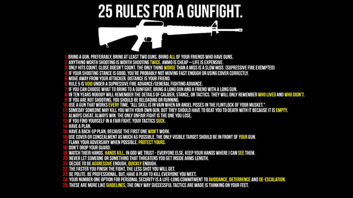 25 Rules for a Gunfight - 9GAG