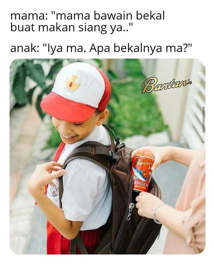 Nanti pas udah di sekolah makan bareng sama temen yang bawa bekal rice ...