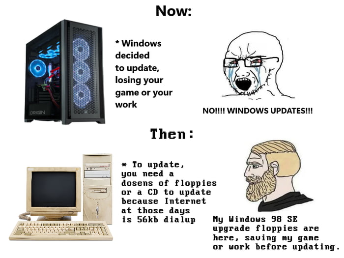 Losing work because of a Windows update - 9GAG