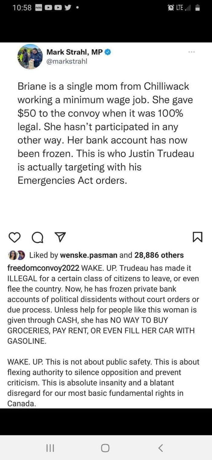 Twitter cancer i know. But freezing ppl bank accounts for what is ...
