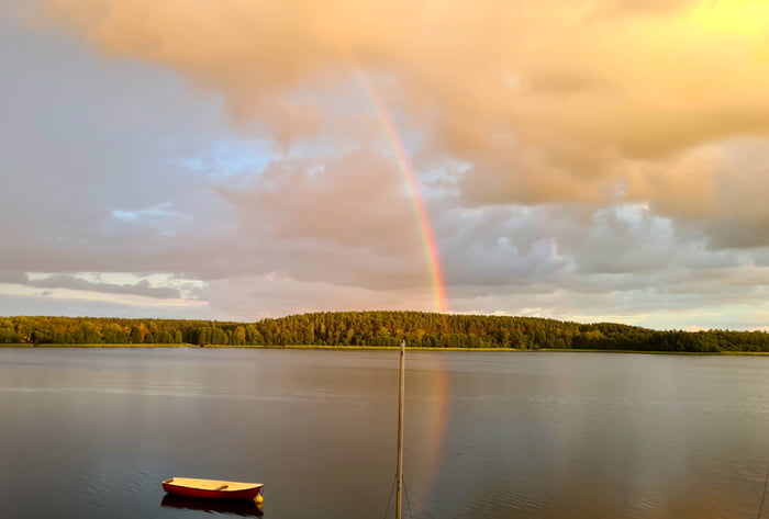 Clouds, rainbow + golden hour North Poland - 9GAG