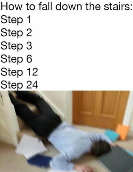 Falling down the stairs tutorial - 9GAG