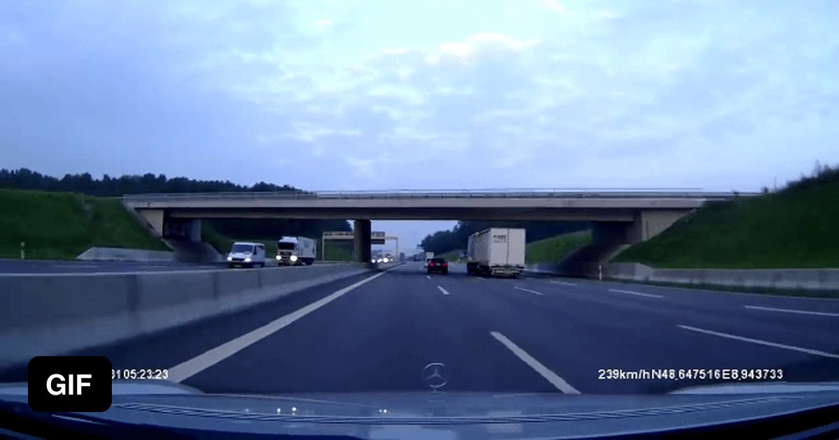 German autobahn. btw no speed limit here.. Who is the bad guy ? - 9GAG