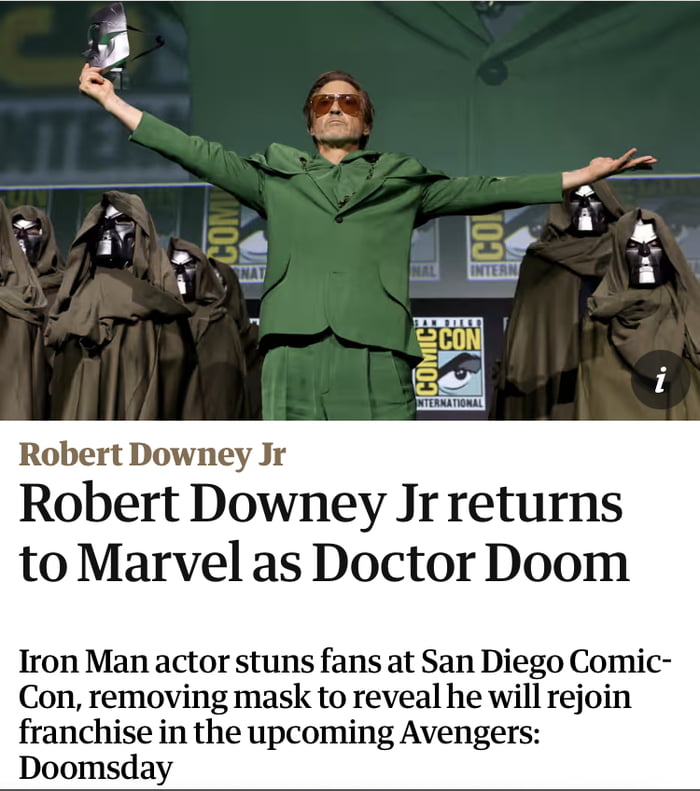Downey Jr as Doctor Doom - 9GAG