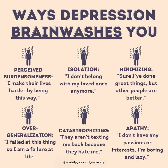 A cool guide of how depression brainwashes you. - 9GAG