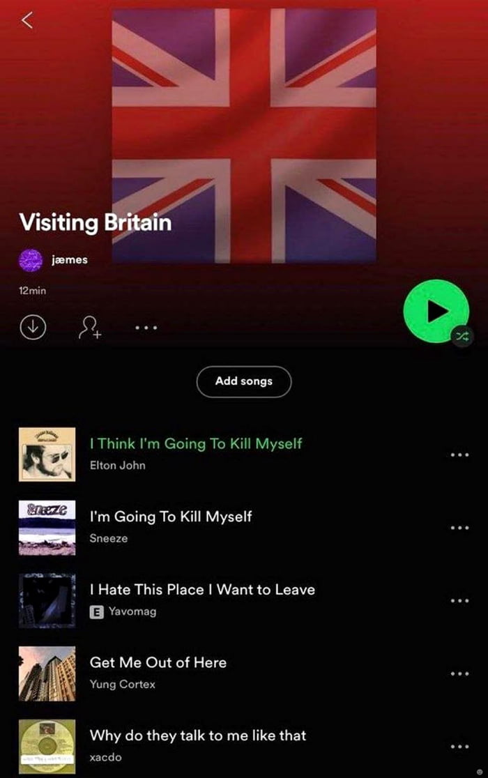 Take this Spotify playlist once you visit UK - 9GAG