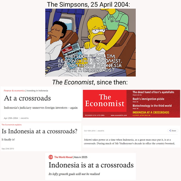 The Economist has a decades-long running gag that started with a Homer ...