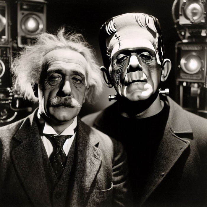 Albert Einstein with his brother Frank - 9GAG