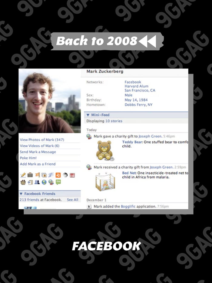 Back in 2008, Facebook used to look like this. - 9GAG