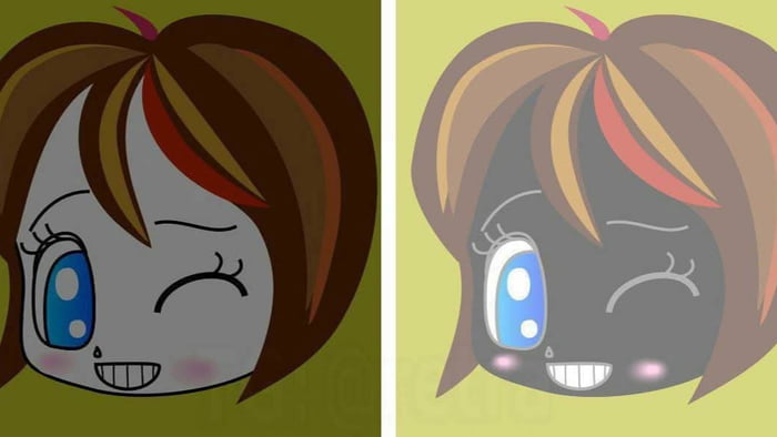 Both faces are actually the same colour - 9GAG