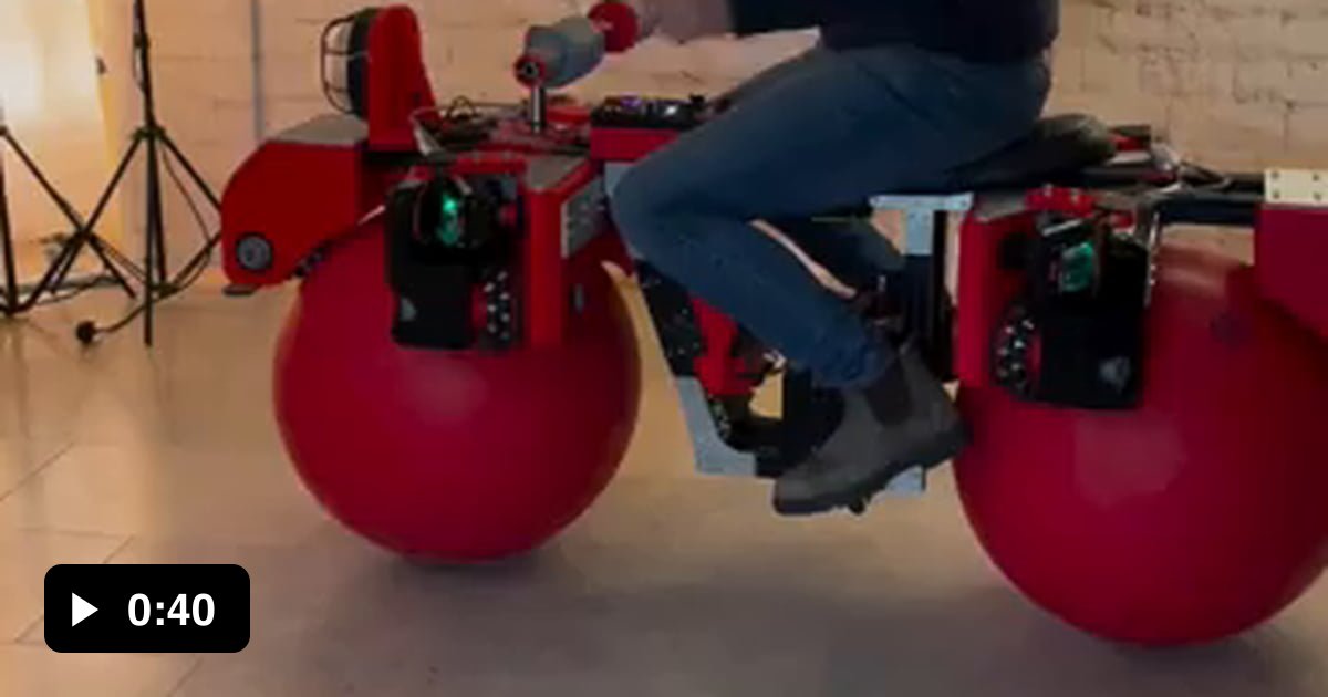 Omni-directional ball-wheeled bike. Large spherical balls for wheels ...
