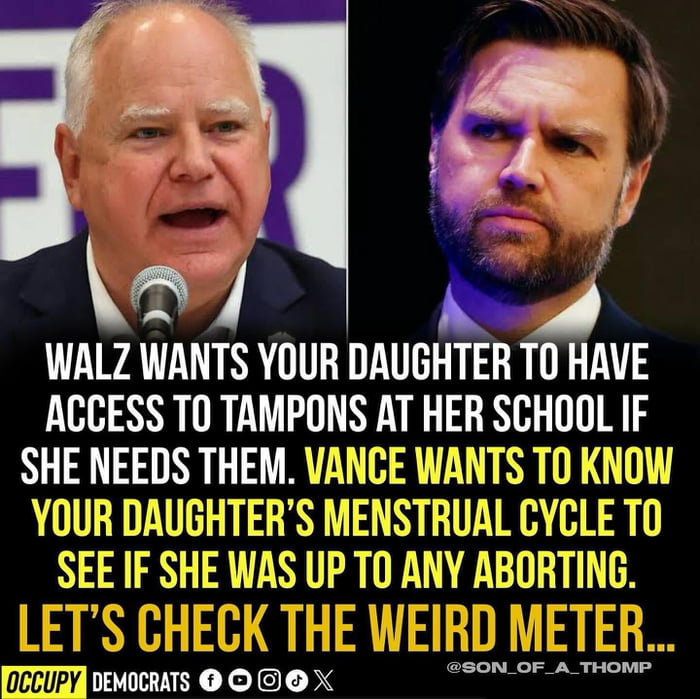 Walz is normal and kind. Vance is WEIRD - 9GAG