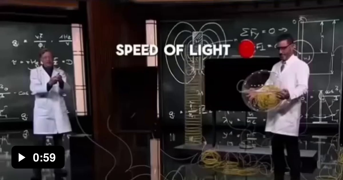 A visualization of really how fast light is. Damn nature, you're ...