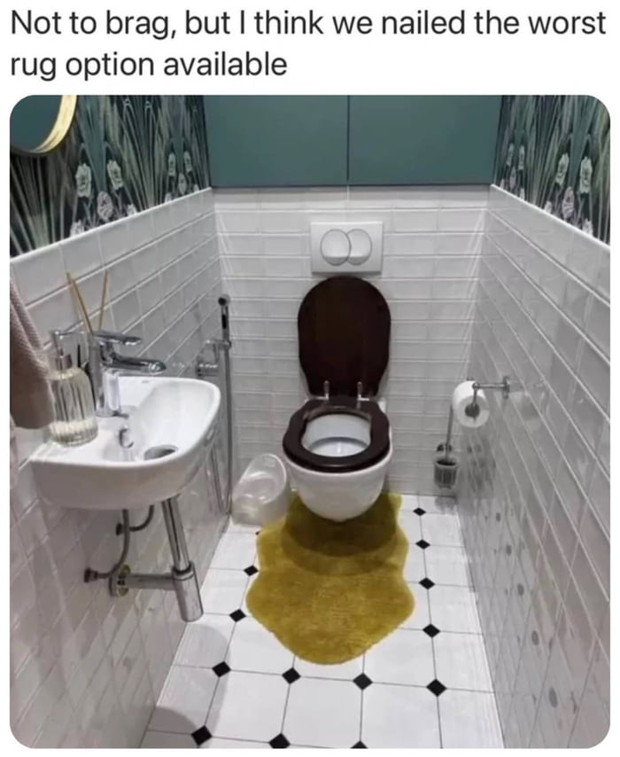 Who designed this bathroom rug lol - 9GAG