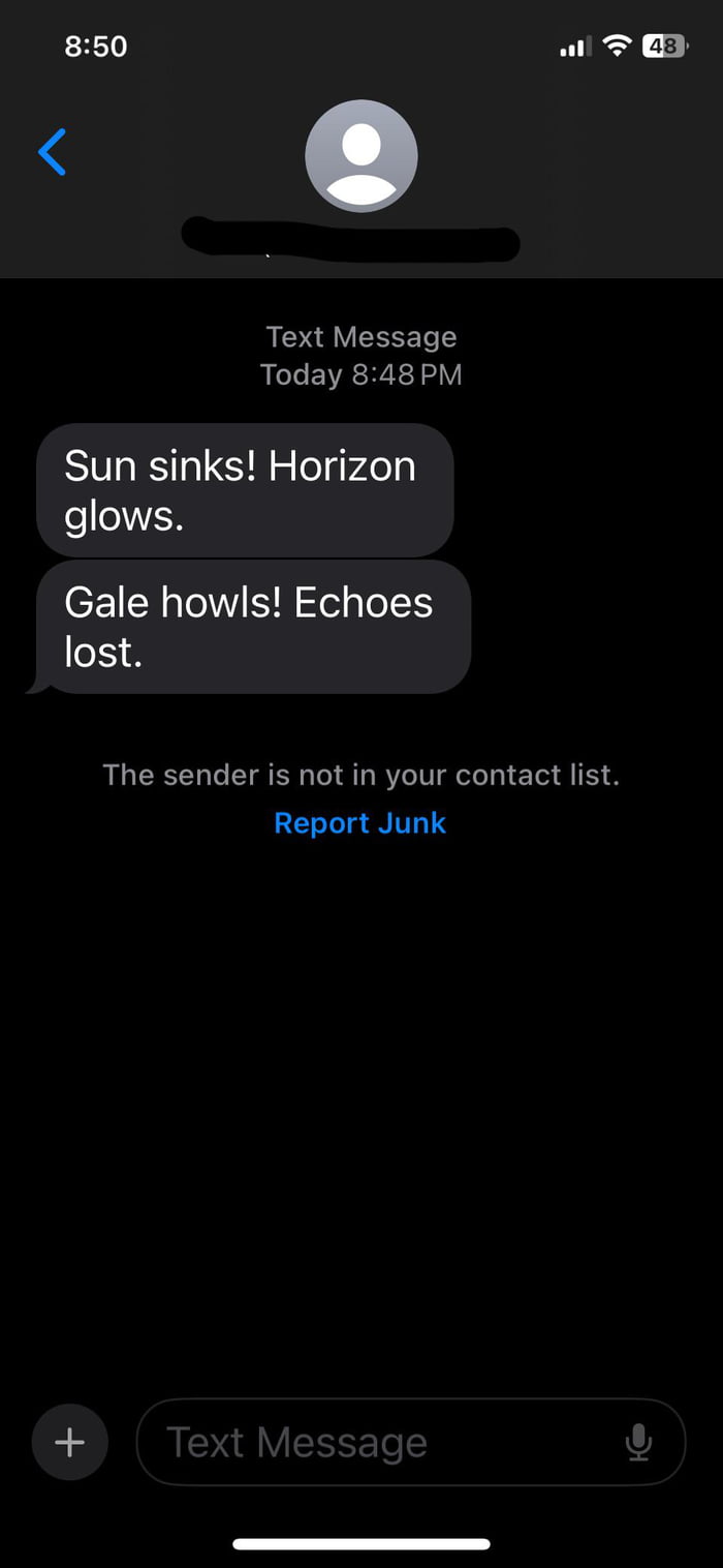 Got this weird text from a unknown number - 9GAG