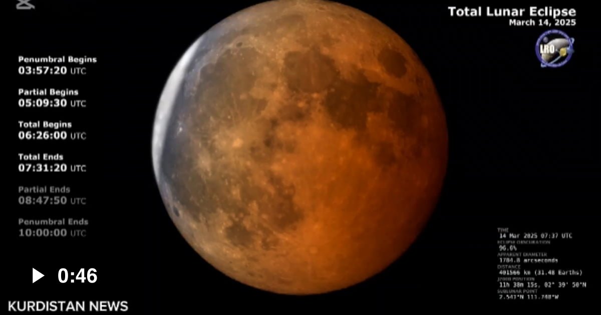 NASA has shared images of the first total lunar eclipse of 2025, commonly known as the "Blood ...