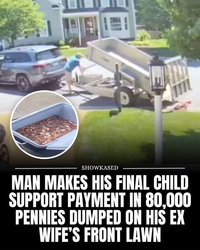 Paying child support in pennies? That's one way to make a statement, but the daughter's response ...