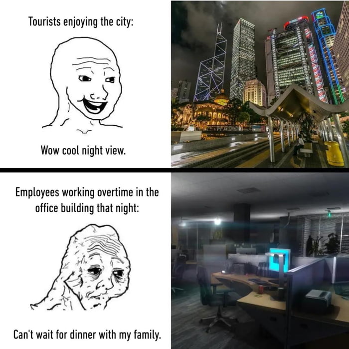 Different perspectives on the city lights - 9GAG