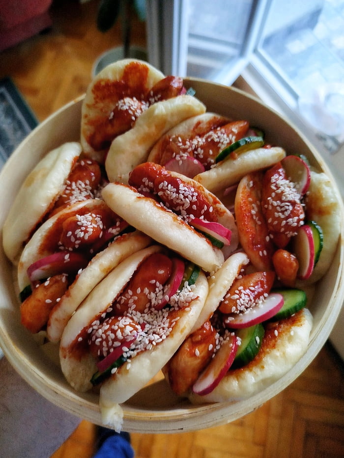 First time making it. Bao bans with Korean fried chicken - 9GAG