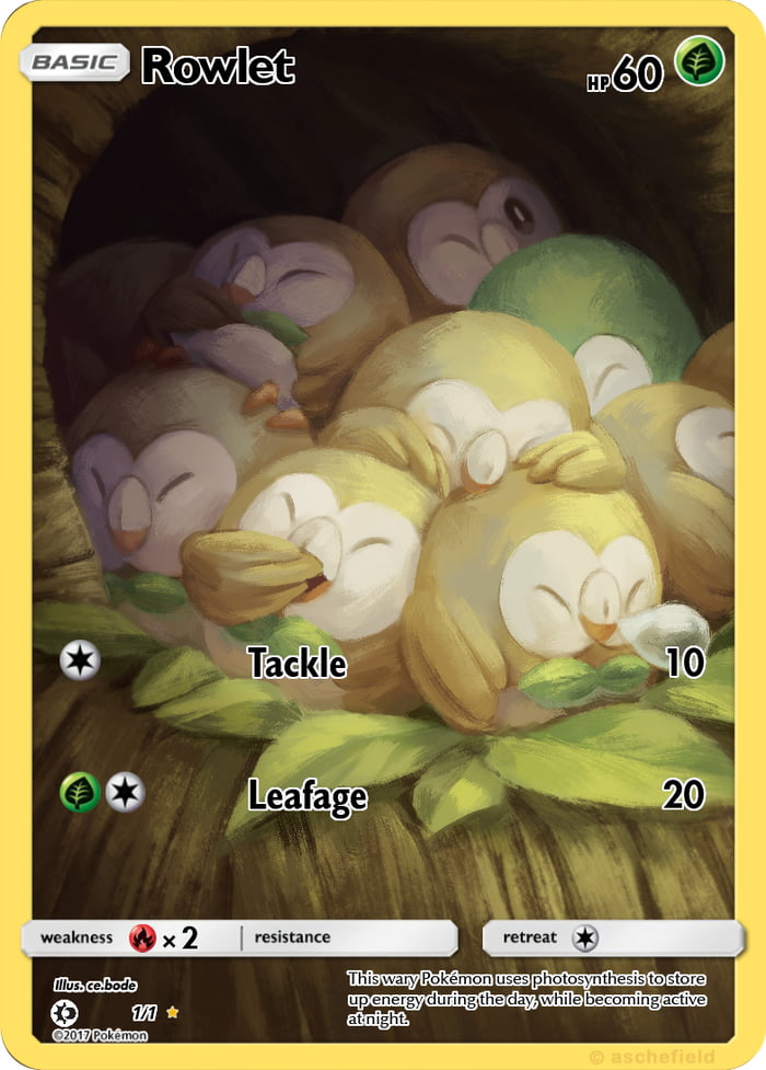 Rowlet fan art card - 9GAG