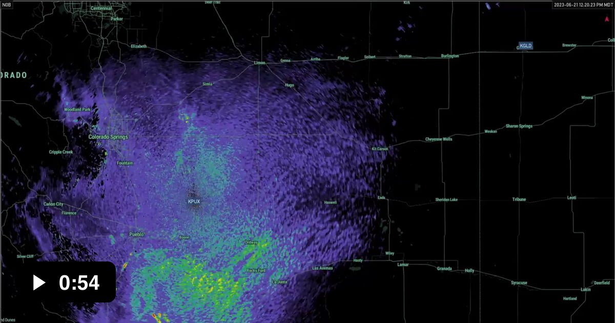 Long radar loop showing the behavior of severe thunderstorms in ...