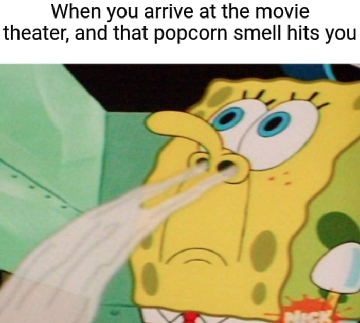 That movie theater popcorn smell hits different - 9GAG
