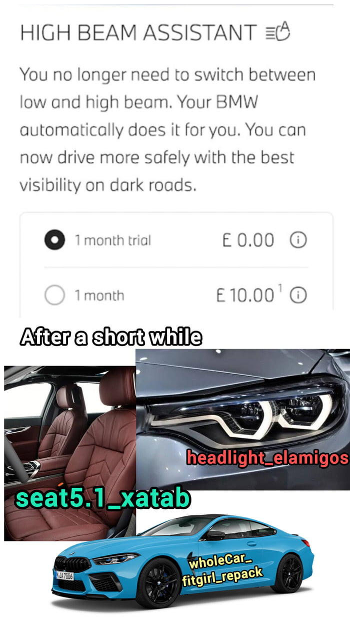 "ding... ding...." Automated voice:"your Airbag subscription cancelled due to reckless driving ...