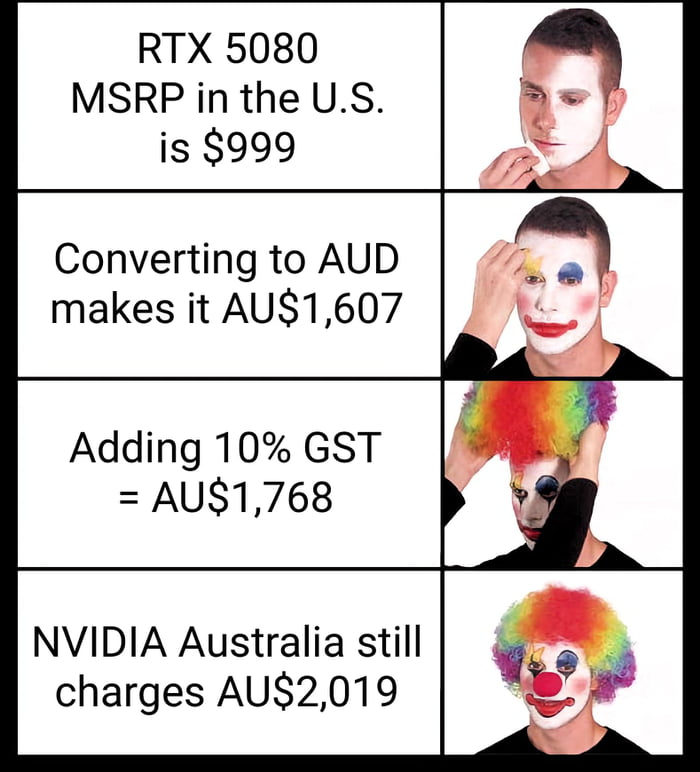 RTX 5080 Australian pricing makes sense! - 9GAG