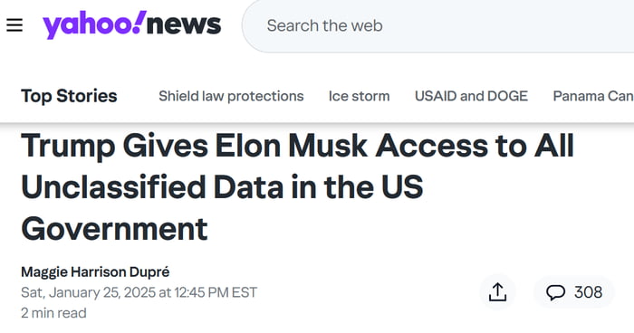 Yep, trump gave an unvetted, non-governmental person access to Social ...