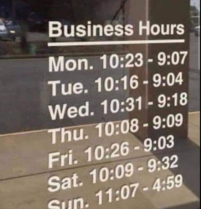 Oddly specific hours - 9GAG