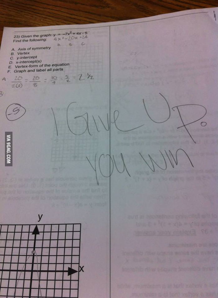 My friend is a grade school Math Teacher. This is what one of her ...