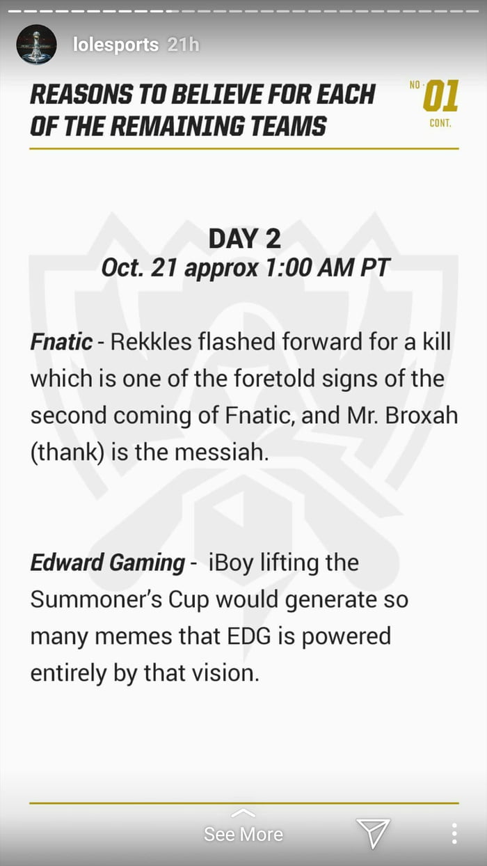 Riot Games' (lolesports Instagram page) knows what's going on with iBoy ...