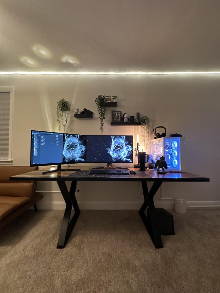 New custom 90” epoxy desk for the battle station - 9GAG