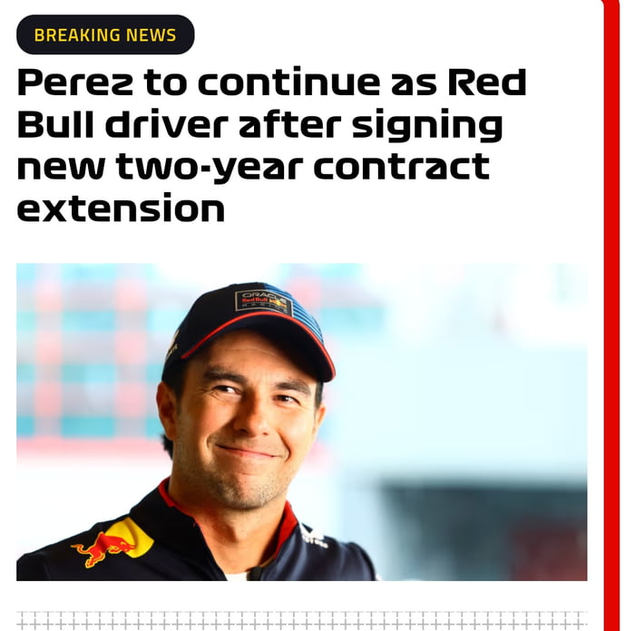 Checo Perez sign two year contract. - 9GAG
